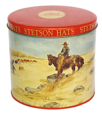Stetson Hats Tin Container For Cookie Packaging , Food Grade Metal Box ...