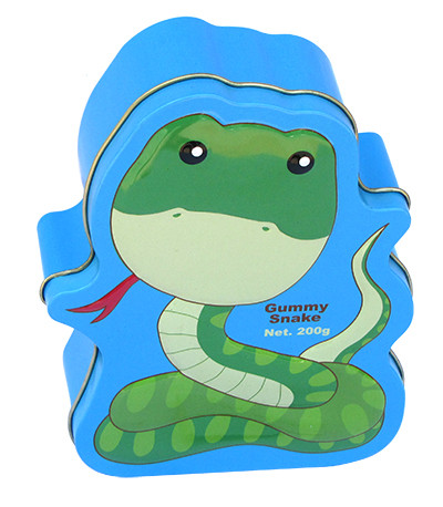 Snake Shape Tin Candy Container For Sweet , Chocolate and Food Packaging